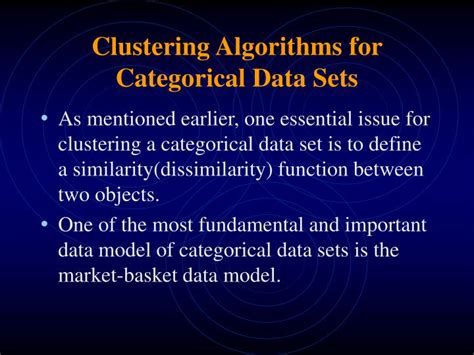 ppt clustering algorithms for categorical data sets powerpoint presentation id 937108