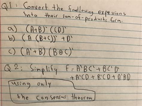 solved convert the following expressions into their