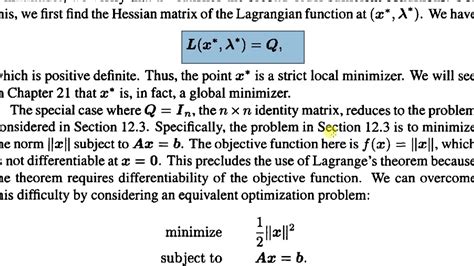 optimization theory minimizing quadratics subject to linear constraints youtube