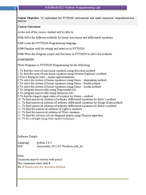1 ii ii mech r20 python programming lab pdf eigenvalues and eigenvectors numerical analysis