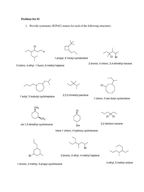 problem set 2 key pdf pdf conformational isomerism organic chemistry