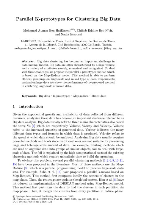 pdf parallel k prototypes for clustering big data
