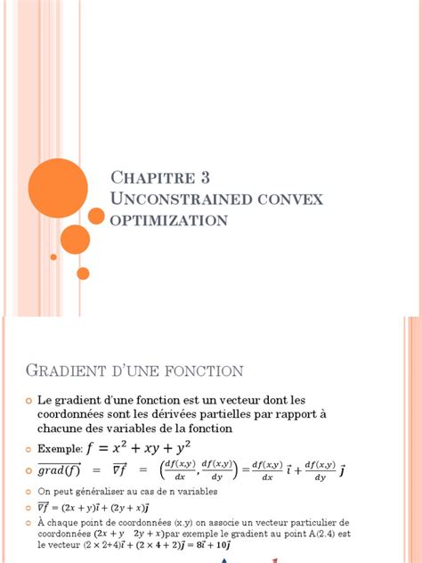 chapitre 3 unconstrained convex optimization new descargar gratis pdf pente analyse
