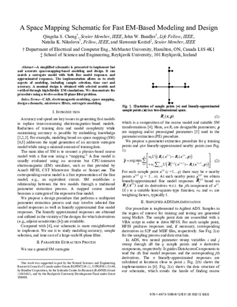 pdf a space mapping schematic for fast em based modeling and design slawomir m koziel