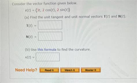 solved consider the vector function given below