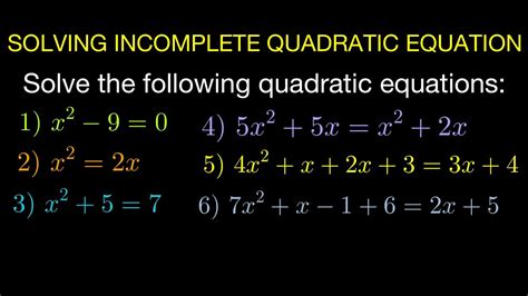 solving incomplete quadratic equations tagalog filipino math youtube