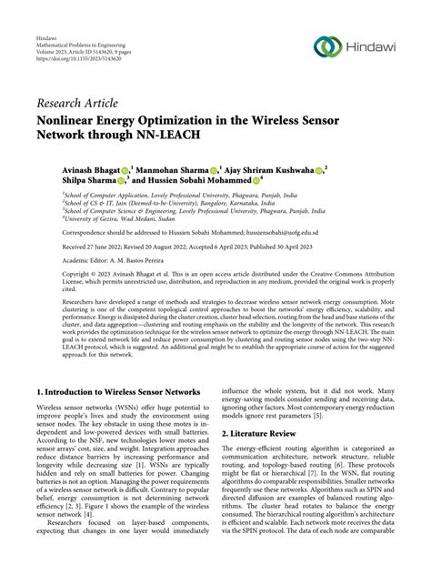 pdf nonlinear energy optimization in the wireless sensor network through nn leach
