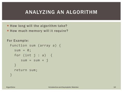 introduction to algorithms and asymptotic notation