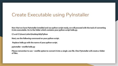 PPT How To Create Executable In Python PowerPoint Presentation Free