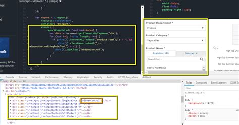 visualize js how to hide specific input controls how to jaspersoft community