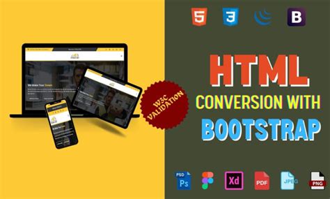 convert psd to html figma to html with responsive bootstrap by nayonshuvo1992 fiverr
