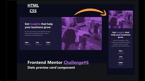 stats preview card component challenge on frontend mentor web design rayen code youtube