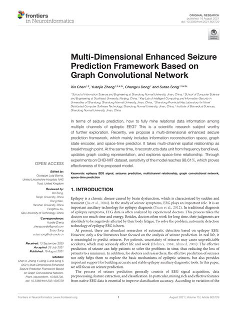 pdf multi dimensional enhanced seizure prediction framework based on graph convolutional network