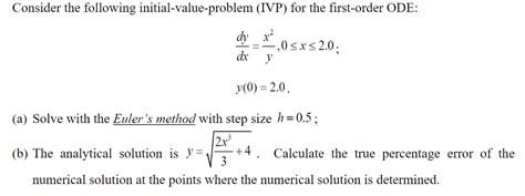 solved consider the following initial value problem ivp