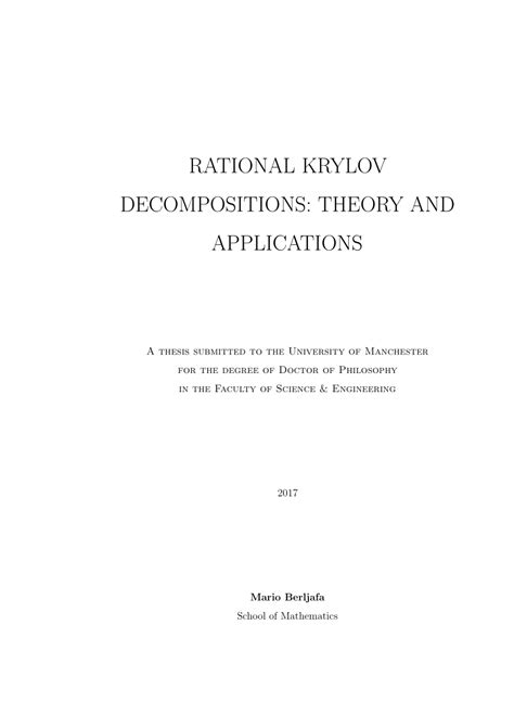 pdf rational krylov decompositions theory and applications