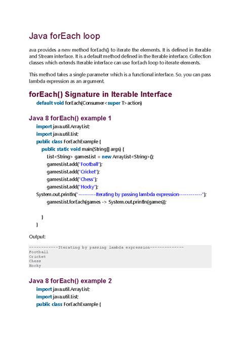 Java For Each Loop Java ForEach Loop Ava Provides A New Method