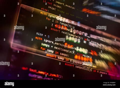 software source code programming code programming code on computer screen developer working