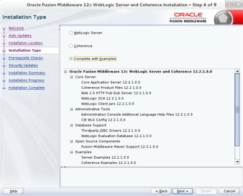 oracle weblogic server 12c 12 2 1 installing weblogic server using the generic installer