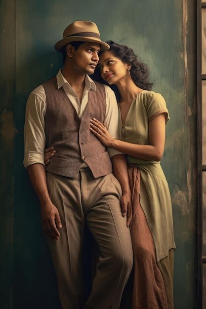 Premium Ai Image A Couple Embracing Each Other In Front Of A Wall