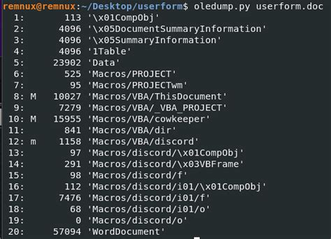 Identifying UserForms With Oledump And Olevba