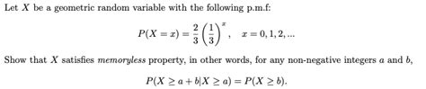 solved let x be a geometric random variable with the