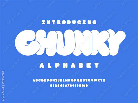 Vector Of Stylized Chunky Alphabet Design With Uppercase Numbers And