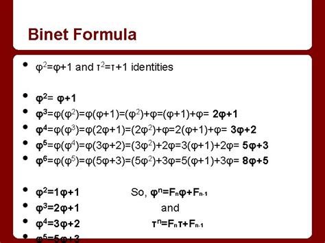 fibonacci numbers and binet formula an introduction to