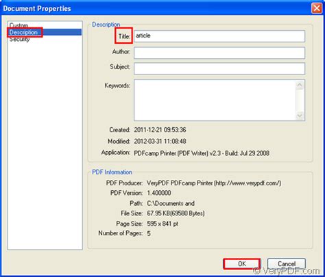 edit pdf title with pdf editor verypdf knowledge base
