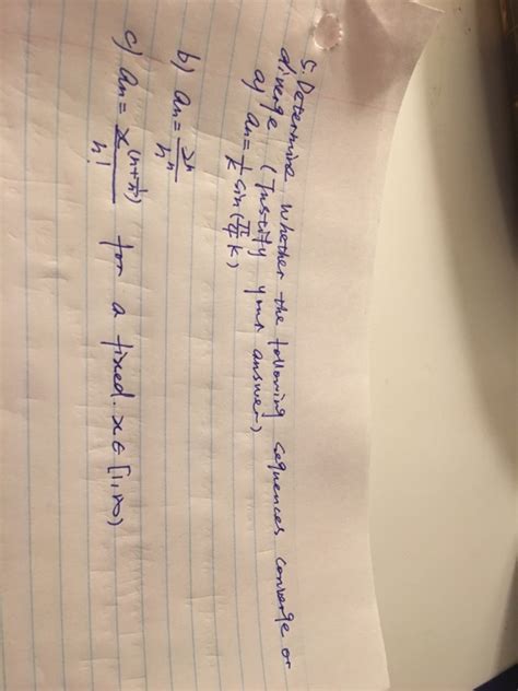 solved determine whether the following sequences converge or