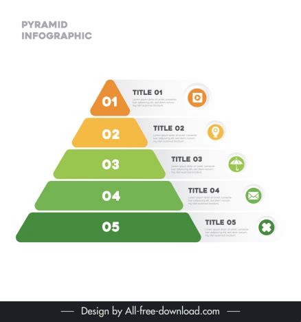 Pyramid Infographic Template Elegant Flat Geometric Layout Vectors