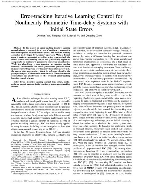 pdf error tracking iterative learning control for nonlinearly parametric time delay systems