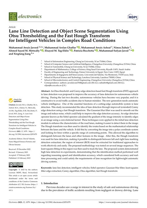 pdf lane line detection and object scene segmentation using otsu thresholding and the fast