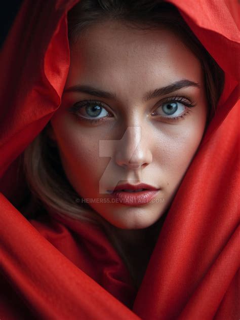 Portrait Of Woman Covered In Red Sheet By Heimer55 On Deviantart