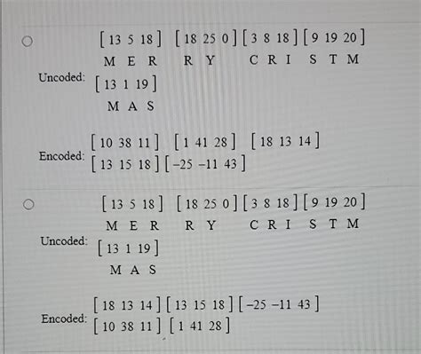 solved find the uncoded 1×3 row matrices for the message