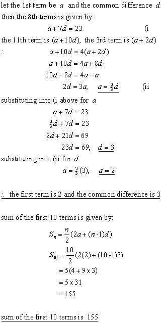 arithmetic series progression series and sequences pure mathematics from a level maths tutor