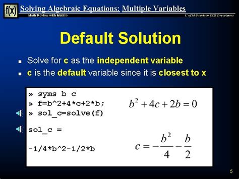 solve equation multiple variables matlab tessshebaylo