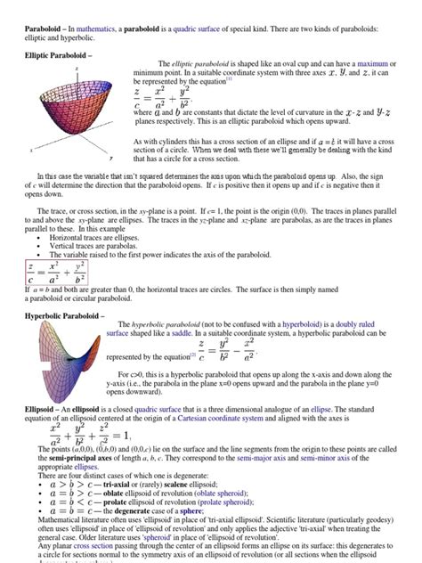 quadric surfaces pdf ellipse cartesian coordinate system