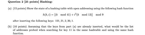 solved question 2 [25 points] hashing a 15 points show