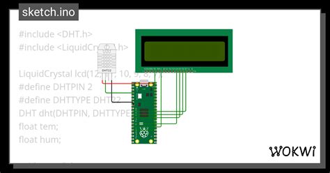Dht Temp And Hum With Lcd Wokwi ESP32 STM32 Arduino Simulator