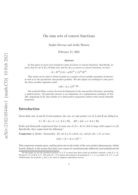 pdf on sum sets of convex functions