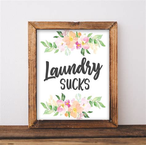 Laundry Sign Laundry Sucks Laundry Room Decor Laundry Etsy