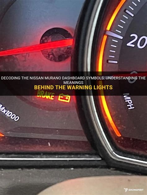 Decoding The Nissan Murano Dashboard Symbols Understanding The
