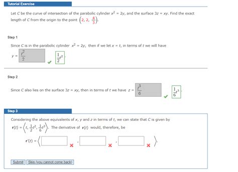 solved tutorial exercise let c be the curve of intersection
