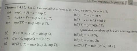 solved 1 4 ﻿the completeness property of r 27theorem