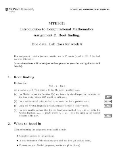mth3051 introduction to computational mathematics assignment 2