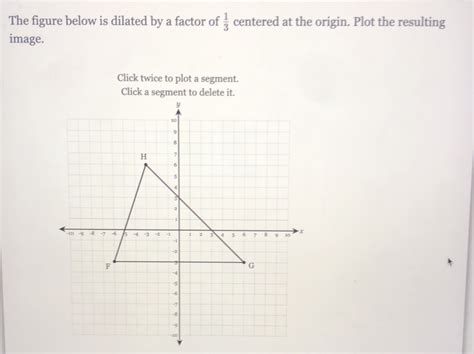 solved the figure below is dilated by a factor of 1 3 centered at the origin plot the resultin