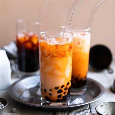 Thai Boba Tea With Real Thai Tea In Tea Packets Milky And Etsy