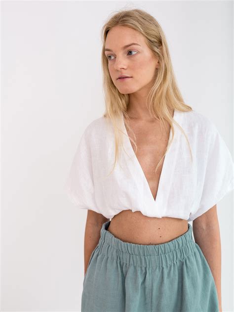 Isla High Waisted Linen Shorts Elastic Waist Summer Etsy