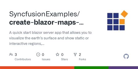 github syncfusionexamples create blazor maps component in blazor server app a quick start