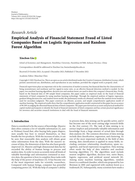 pdf empirical analysis of financial statement fraud of listed companies based on logistic